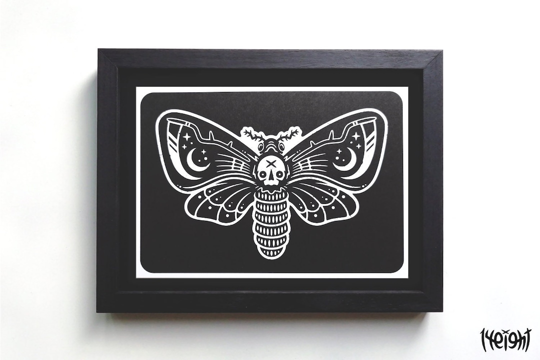 Murder Moth - Death's-head Hawkmoth Print / Gothic Home Decor / Animal ...