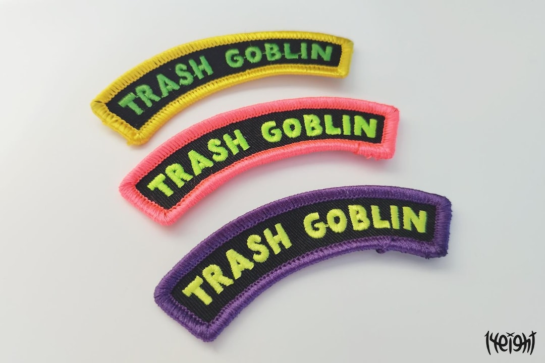 Trash Goblin - Sew on Embroidered Patch / Small Rocker Patch for ...