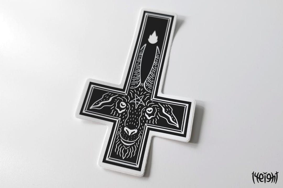 The King - Inverted Crucifix Sticker / Occult Design / Goth Decal ...