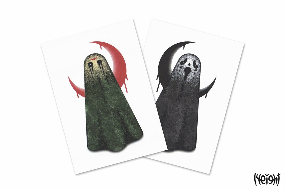 Horror Phantoms - A5 Ghost Art Print / Spooky Wall Art / Halloween ...