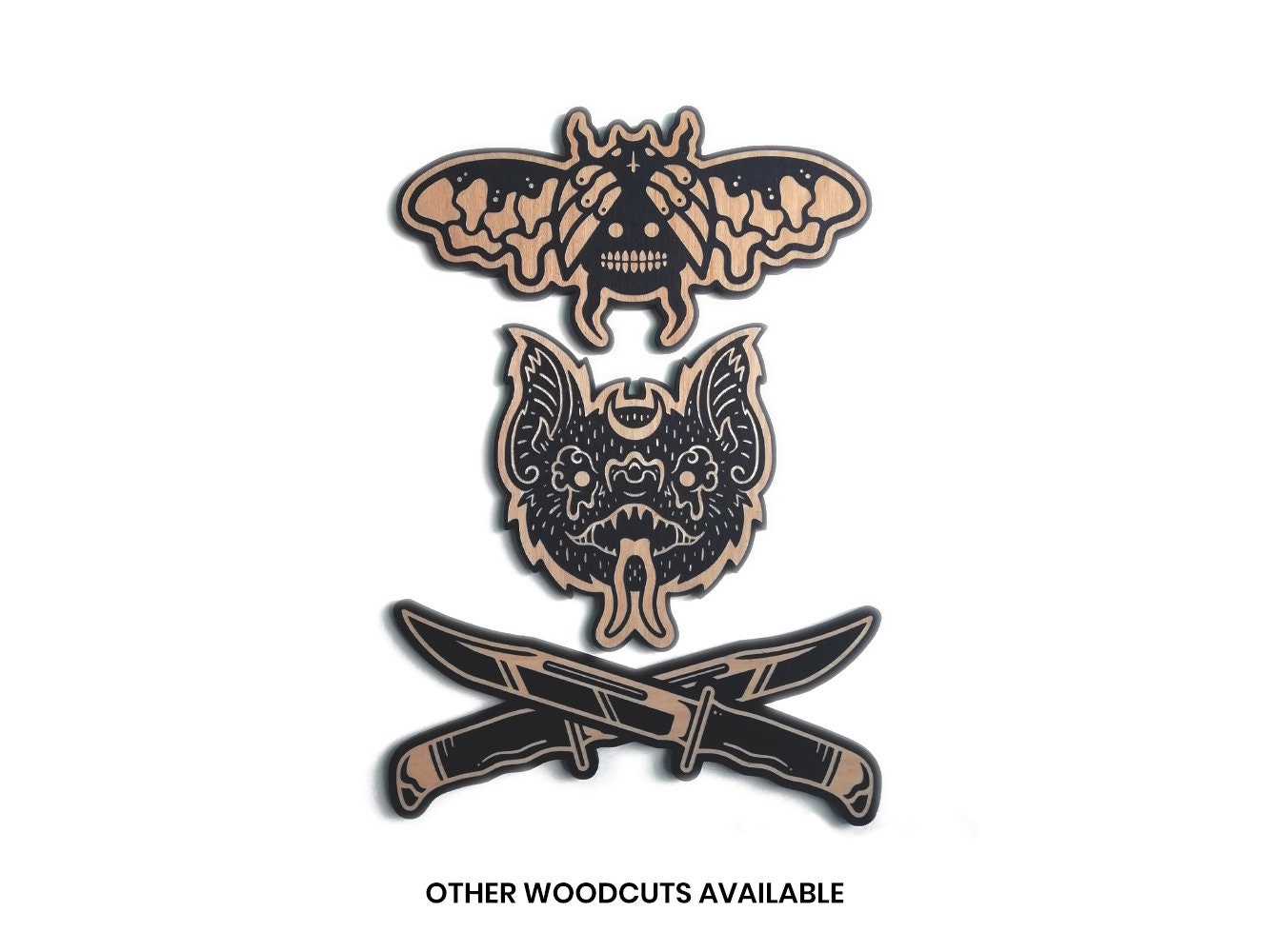 Nocturnal Laser Engraved Bat Woodcut / Horror Gift / Goth | Etsy