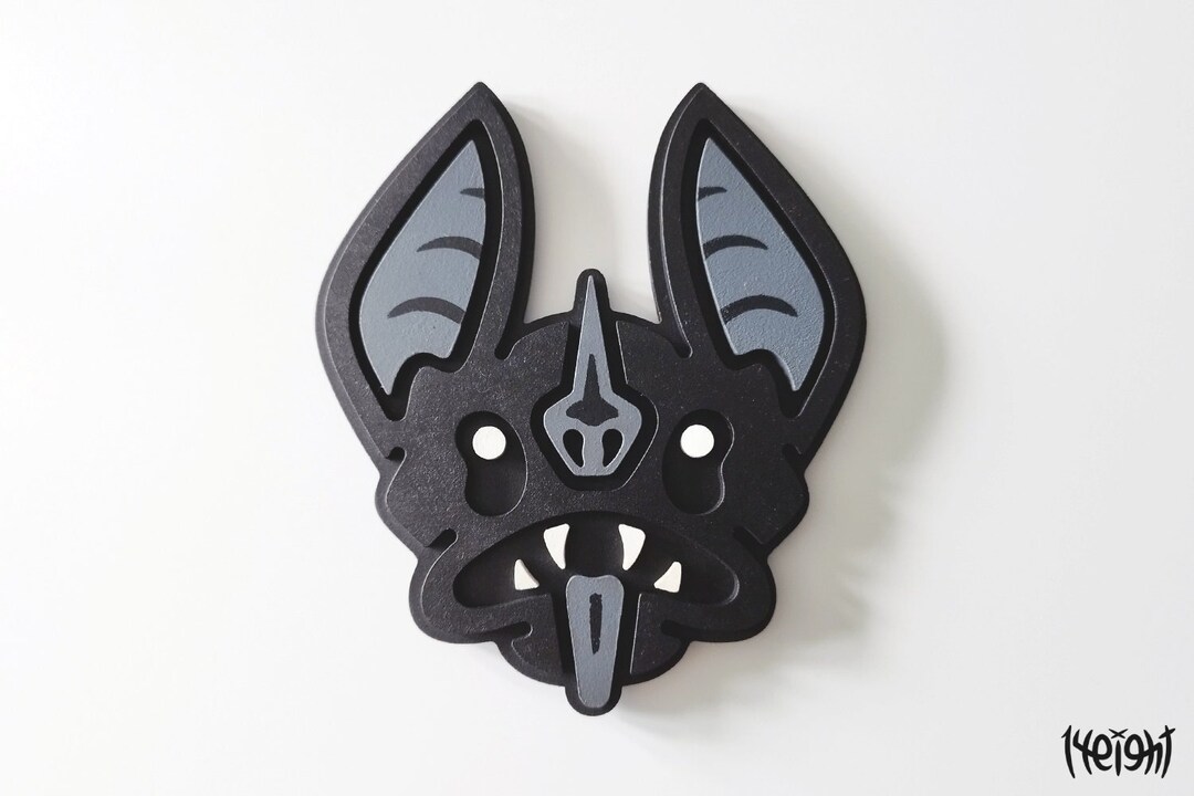 Night Bite - Hand Painted Hanging Bat Woodcut / Vampire Bat Art ...