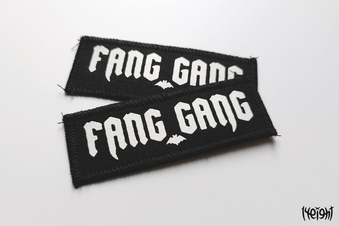 Fang Gang - Screen Printed Vampire Jacket Patch / Goth / Gothic / Sew on / Nosferatu / Denim ...