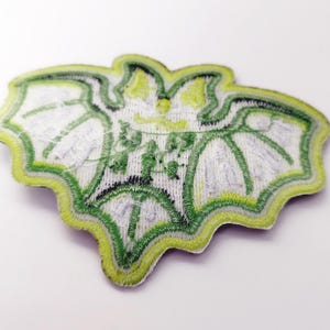 Fruit Bat - Embroidered Neon Jacket Patches / Pastel Goth Iron on Vampire Bats / Battle Jacket ...