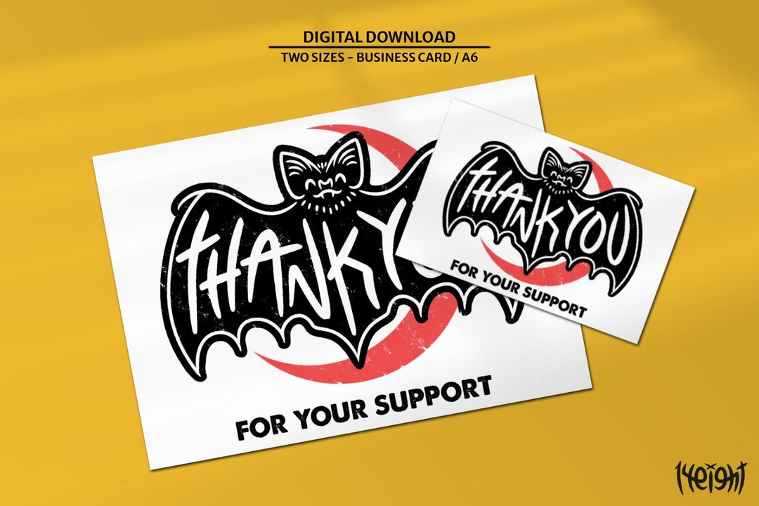 Bat - Small Business Thank You Cards / Gothic Design / A6 Postcard ...