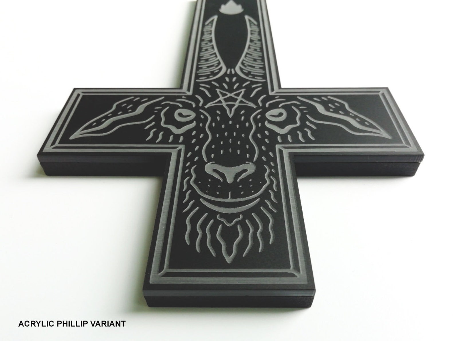 The King Laser Engraved Crucifix Woodcut / Horror Gift / - Etsy