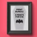 Night Flight Bat Print A5 Artwork / Gothic Home Decor / Vampire Bat ...