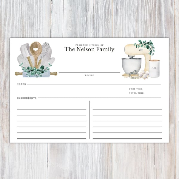 Personalized Recipe Cards - Etsy