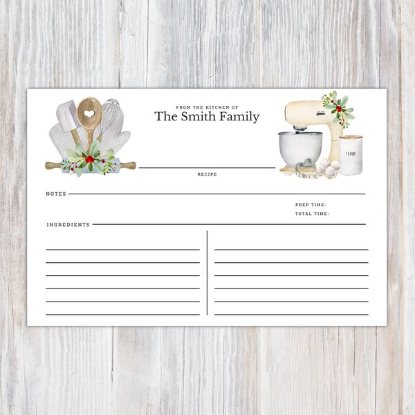Personalized Recipe Cards - Etsy