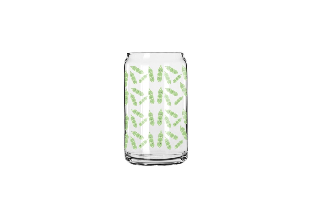Pea Pod Glass Can Glass Iced Coffee Can Funny Gift Cup Cute Iced Coffee ...