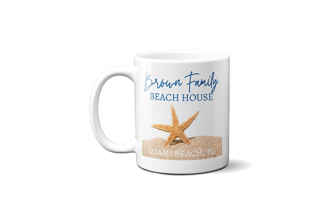 Personalized Beach House Mug | Custom Beach House Mug | Personalized ...