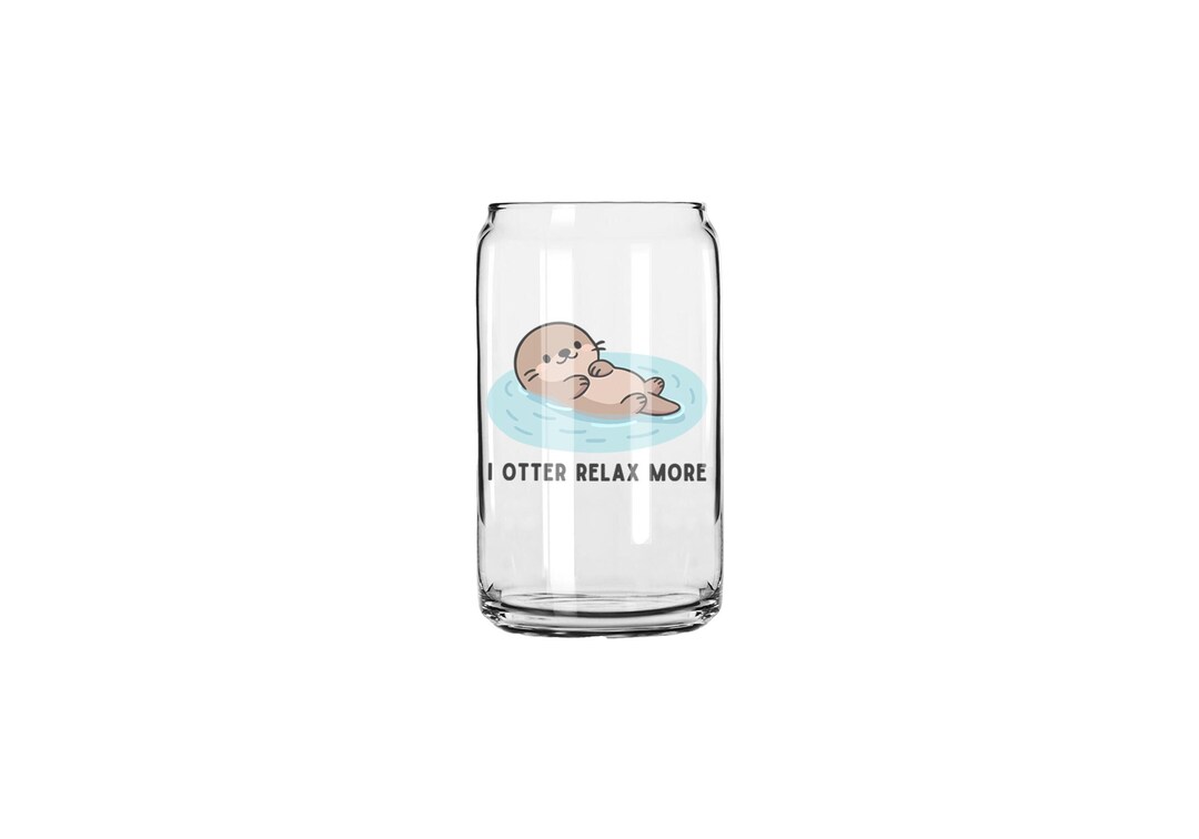 I Otter Relax More Glass Can | Otter Glass Can | Otter Gift Iced Coffee ...