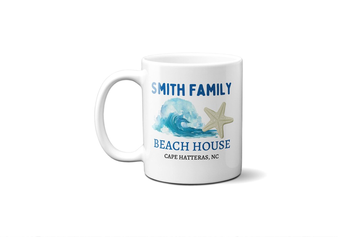 Personalized Beach House Mug | Custom Beach House Mug | Personalized ...