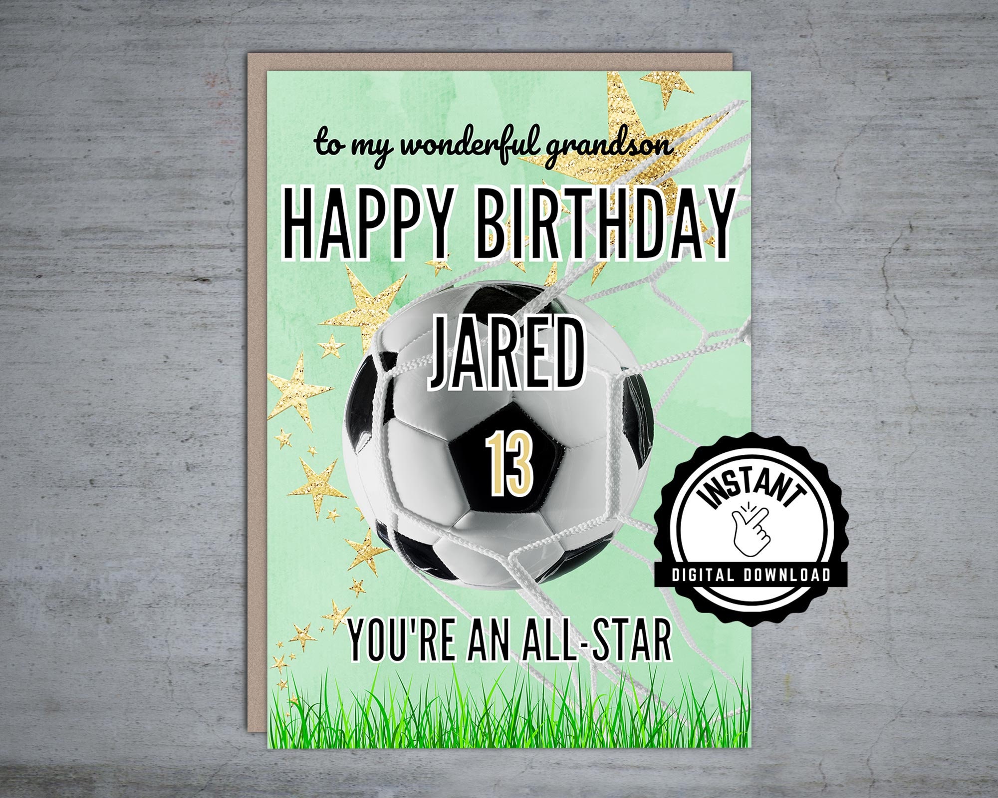 Personalized Soccer Happy Birthday Card Soccer Birthday Card - Etsy