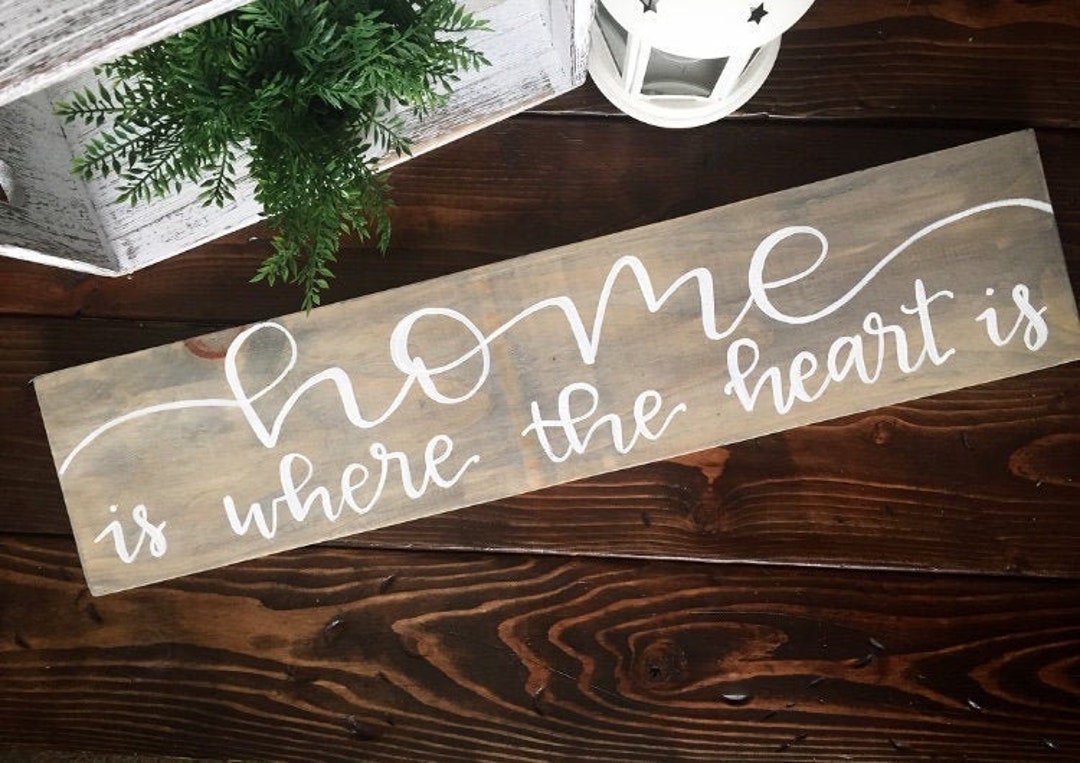 Home is Where the Heart is Sign, Home Decor, Entryway Sign, Entryway ...