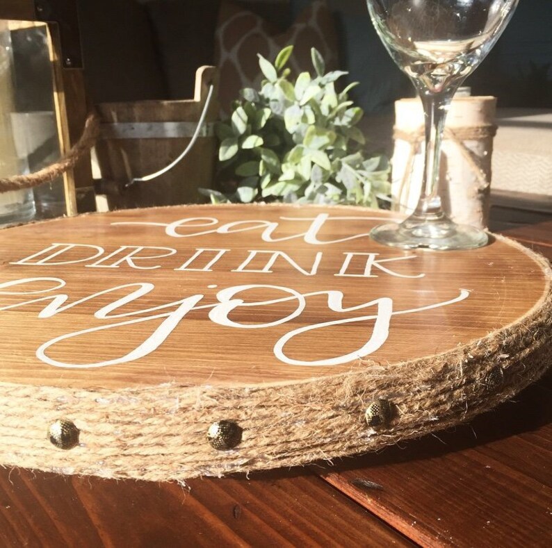 Eat, Drink, Enjoy Lazy Susan - Etsy