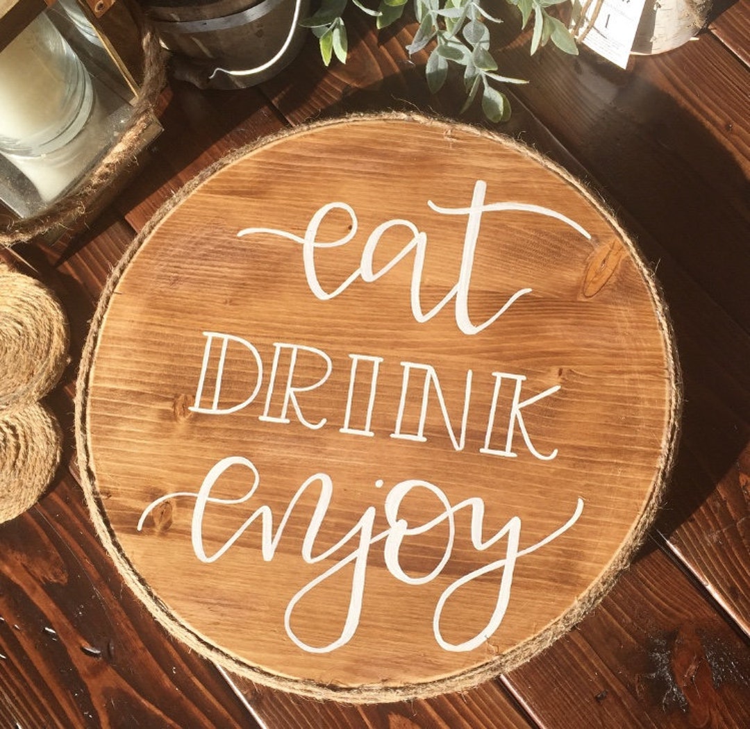 Eat, Drink, Enjoy Lazy Susan - Etsy