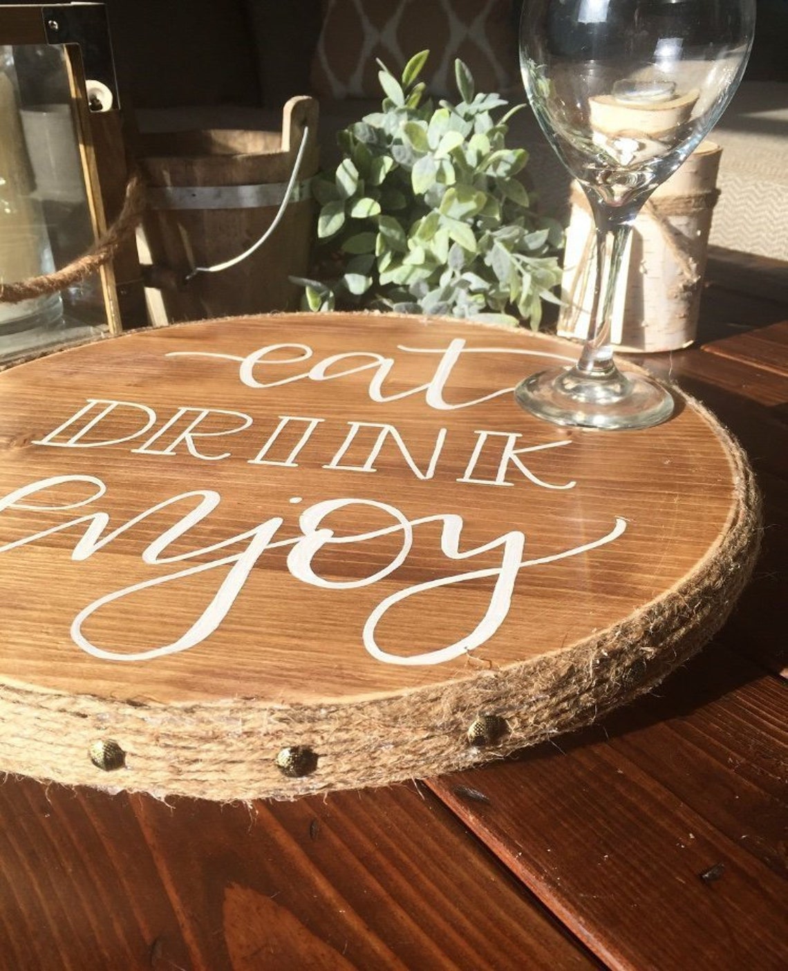 Eat, Drink, Enjoy Lazy Susan - Etsy