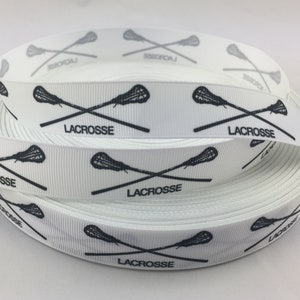 White Lacrosse Ribbons, Sports Ribbon, Grosgrain Ribbon. Available in 5 ...