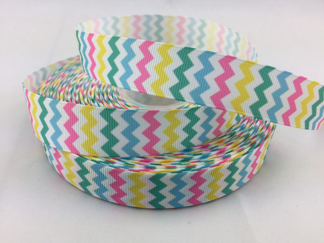 Pastel Rainbow Chevron Grosgrain Ribbons, Rainbow Chevron Ribbons ...