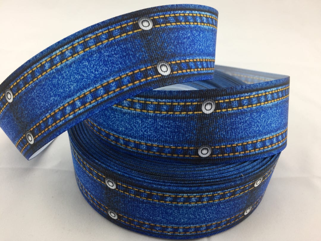 Blue Jean Grosgrain Ribbons,denim Ribbons, Jean Ribbons. Available in 3 ...