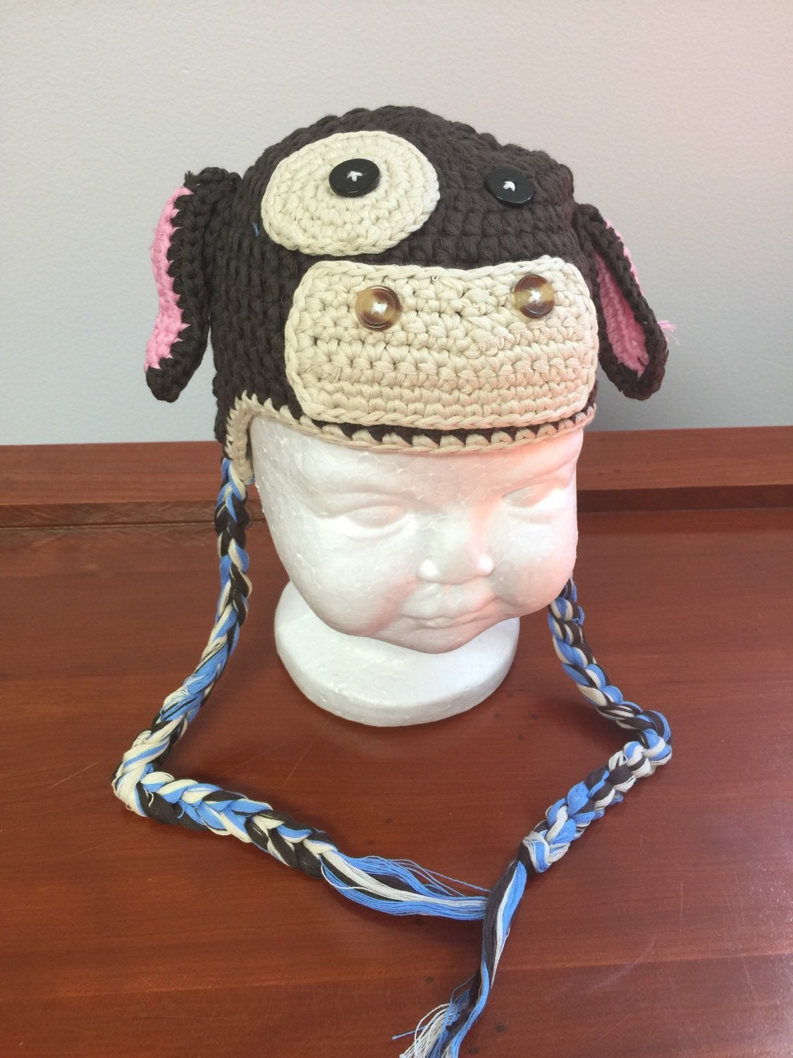 Brown cow crochet hat cow hat crochet cow hat cow hat | Etsy