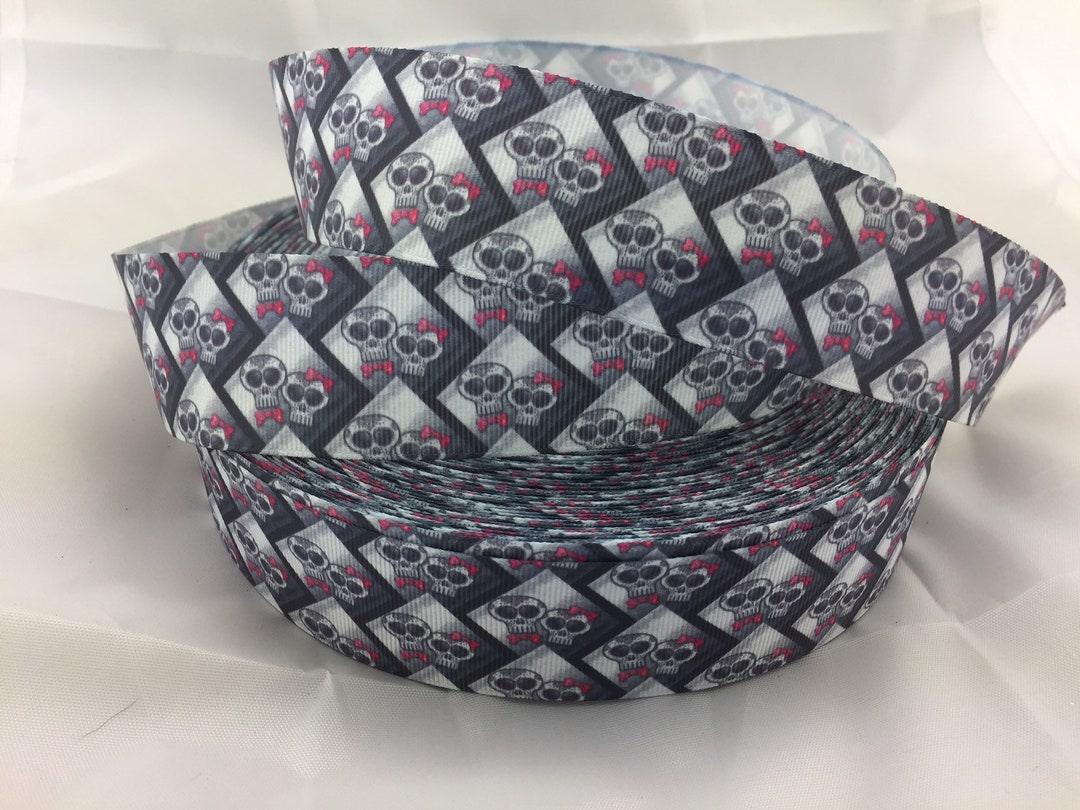 Skull Grosgrain Ribbons, Skull Ribbons. Available in 5/8, 7/8 and 1.5 ...