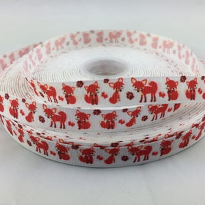 Fox Grosgrain Ribbons, Fox Ribbons, Animal Ribbons, Available in 5/8 ...