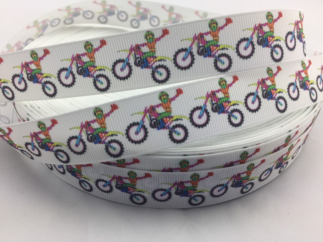Dirt Bike Grosgrain Ribbons, Bicycle Ribbons, Cyclist Ribbon, Biker ...