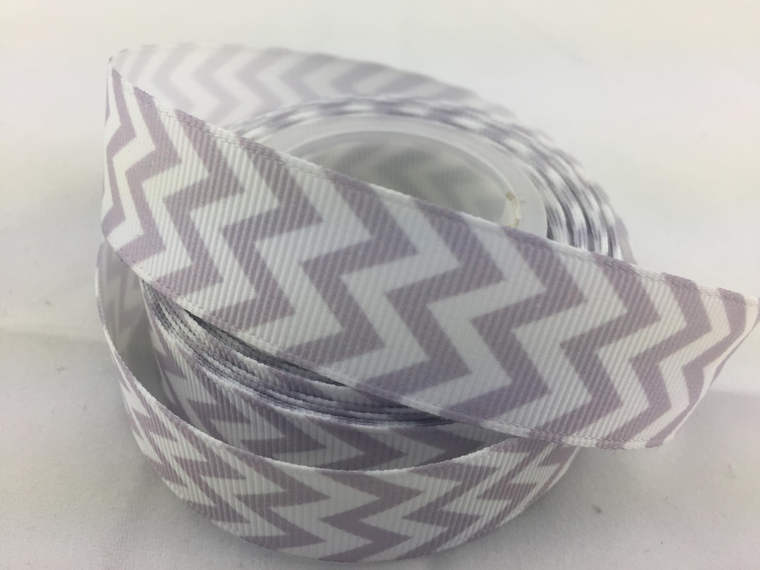 Grey Chevron Grosgrain Ribbons, Gray Chevron Ribbons, Available in 3/8 ...