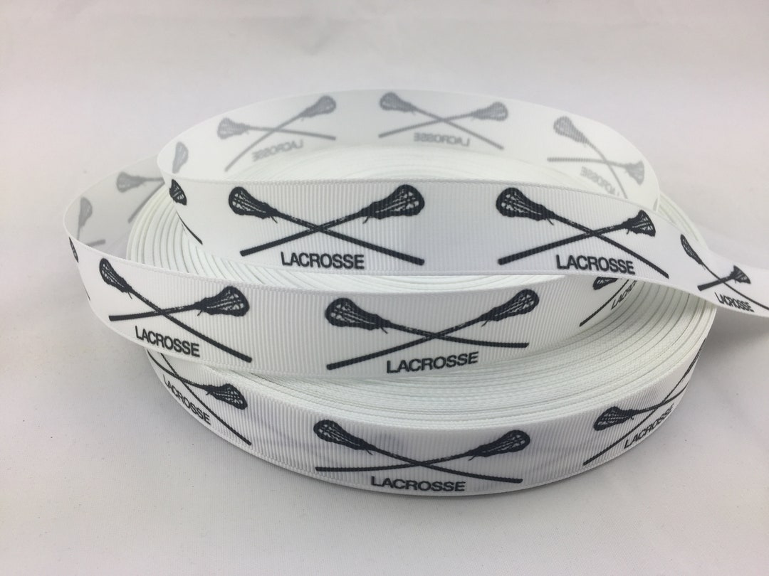 White Lacrosse Ribbons, Sports Ribbon, Grosgrain Ribbon. Available in 5 ...