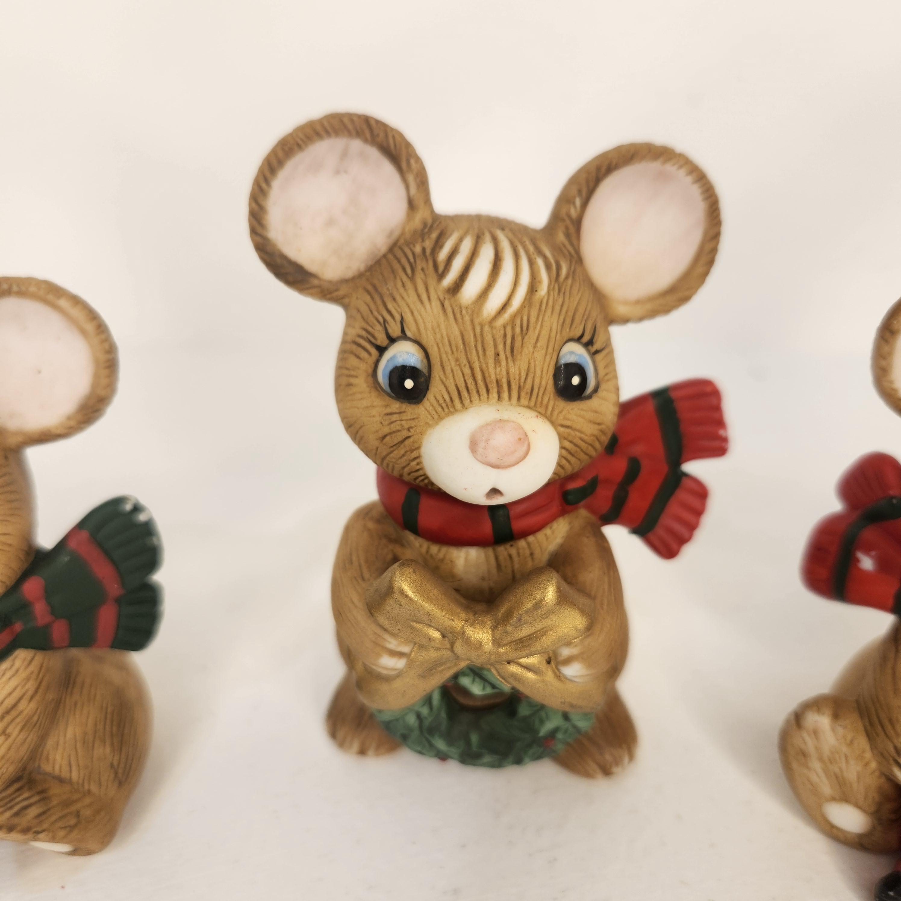 Vintage Homco Christmas Mice Set of Three. Mouse With Candy Cane Mouse ...