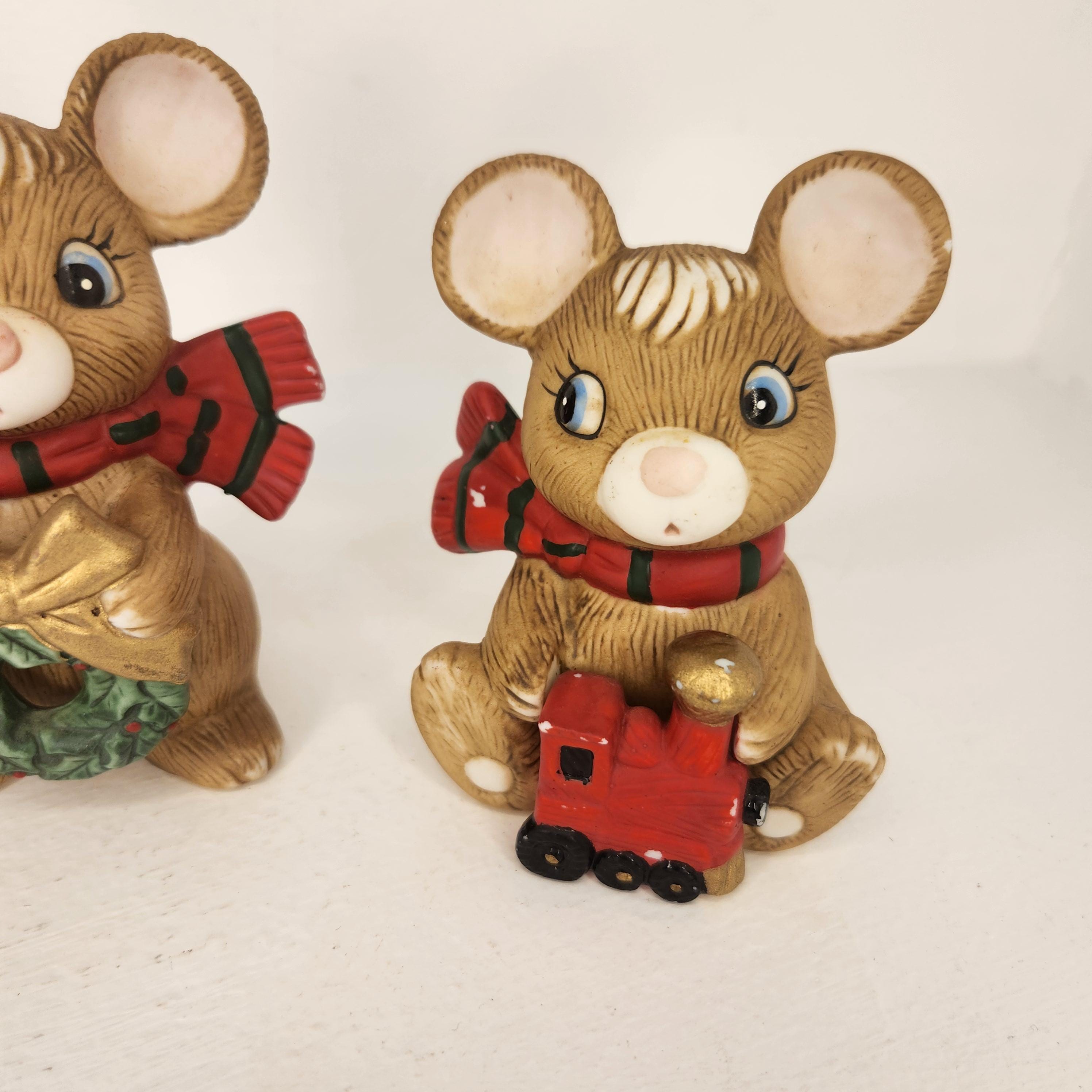 Vintage Homco Christmas Mice Set of Three. Mouse With Candy Cane Mouse ...