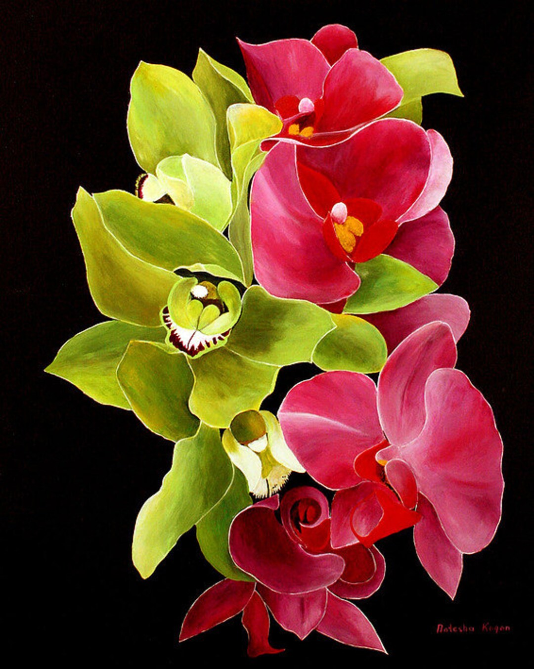 Orchids, Acrylic Painting - Etsy