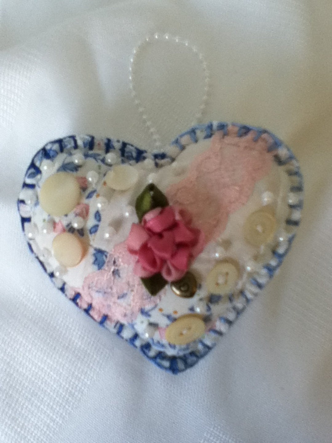 Shabby Chic Heart Sachet/ornaments Hand Made From Old Quilts, Vintage ...