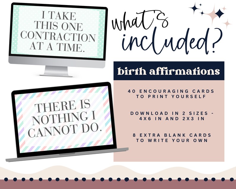 40 Birth Affirmation Cards for Labor and Delivery Purple Blue Green ...