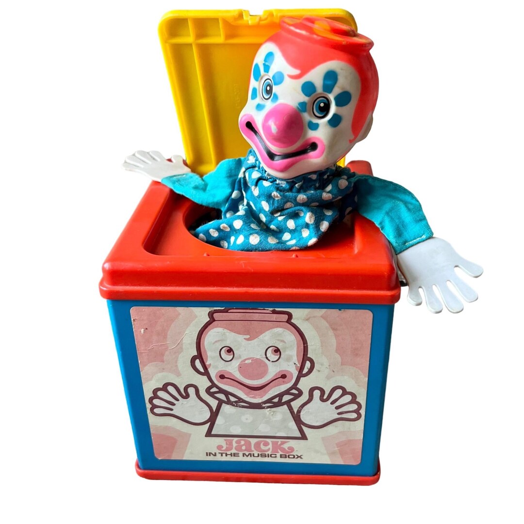 Vintage 1976 Mattel Jack in the Box Music Pop-up Clown Wind-up 1100 - Etsy