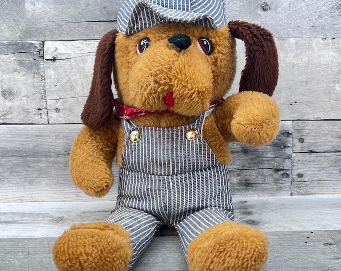 Knickerbocker Vintage Casey Jones Train Engineer Conductor Plush Puppy ...