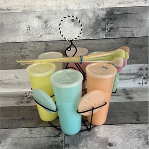 Vtg 1954 Tupperware Millionaire Drinkware Set W Caddy 42 Pieces 1009 - Etsy