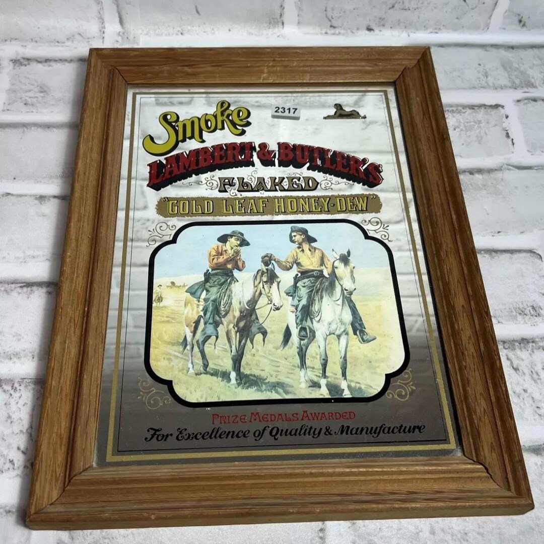 Lambert and Butlers Mirrored Bar Sign Tobacco Western Wall Decor 2317 ...