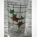 Coca Cola Set of 2 Libbey Frosted Stained Glass Look Glasses Holly ...