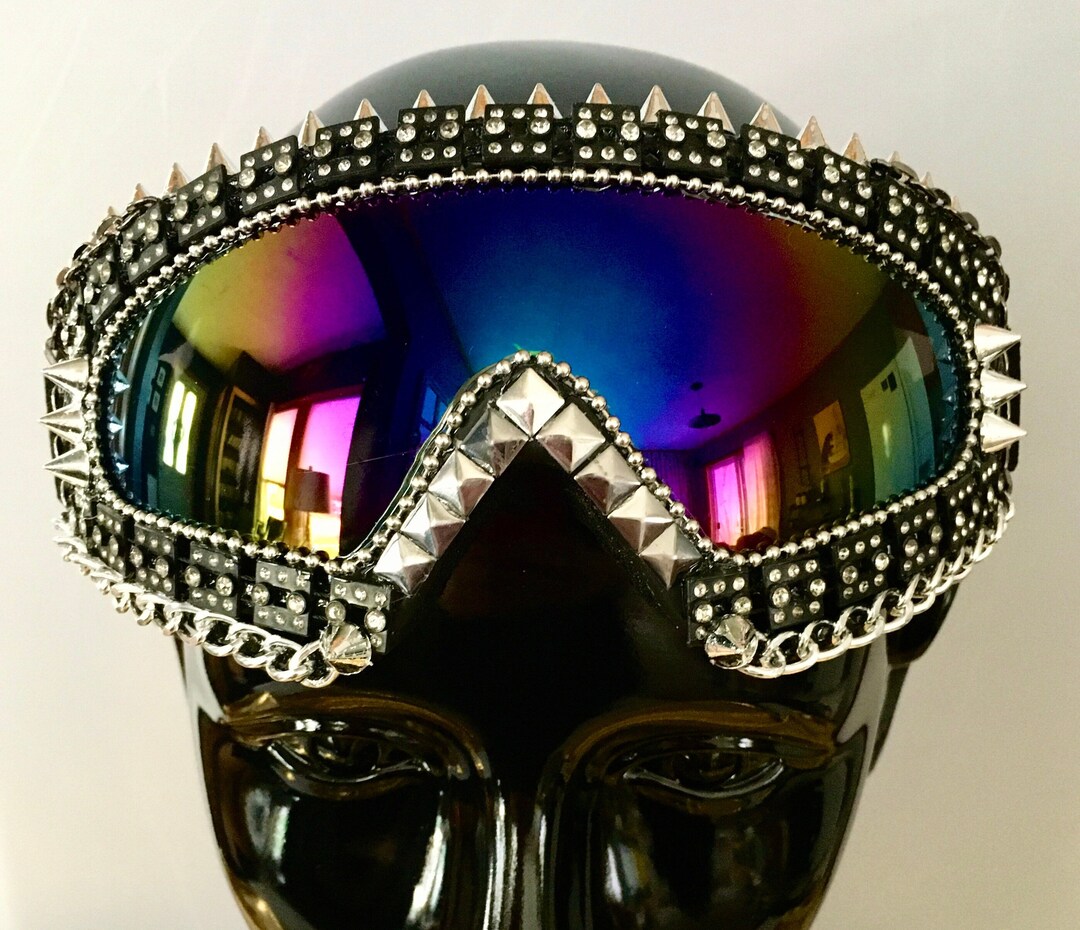 80s Rockstar Googles Metal Spike Goggles Warrior Goggles Ski Goggles ...
