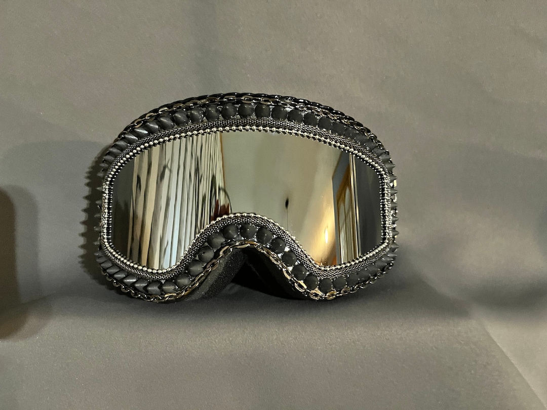 Black Gothic Spiked Goggles | Demon Warrior Goggles | Ski Goggles ...