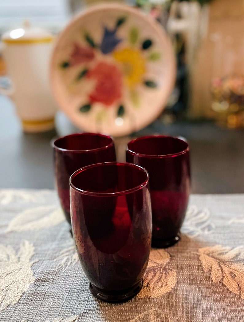 MCM Anchor Hocking 'ROYAL RUBY' Red Glassware Set | Etsy