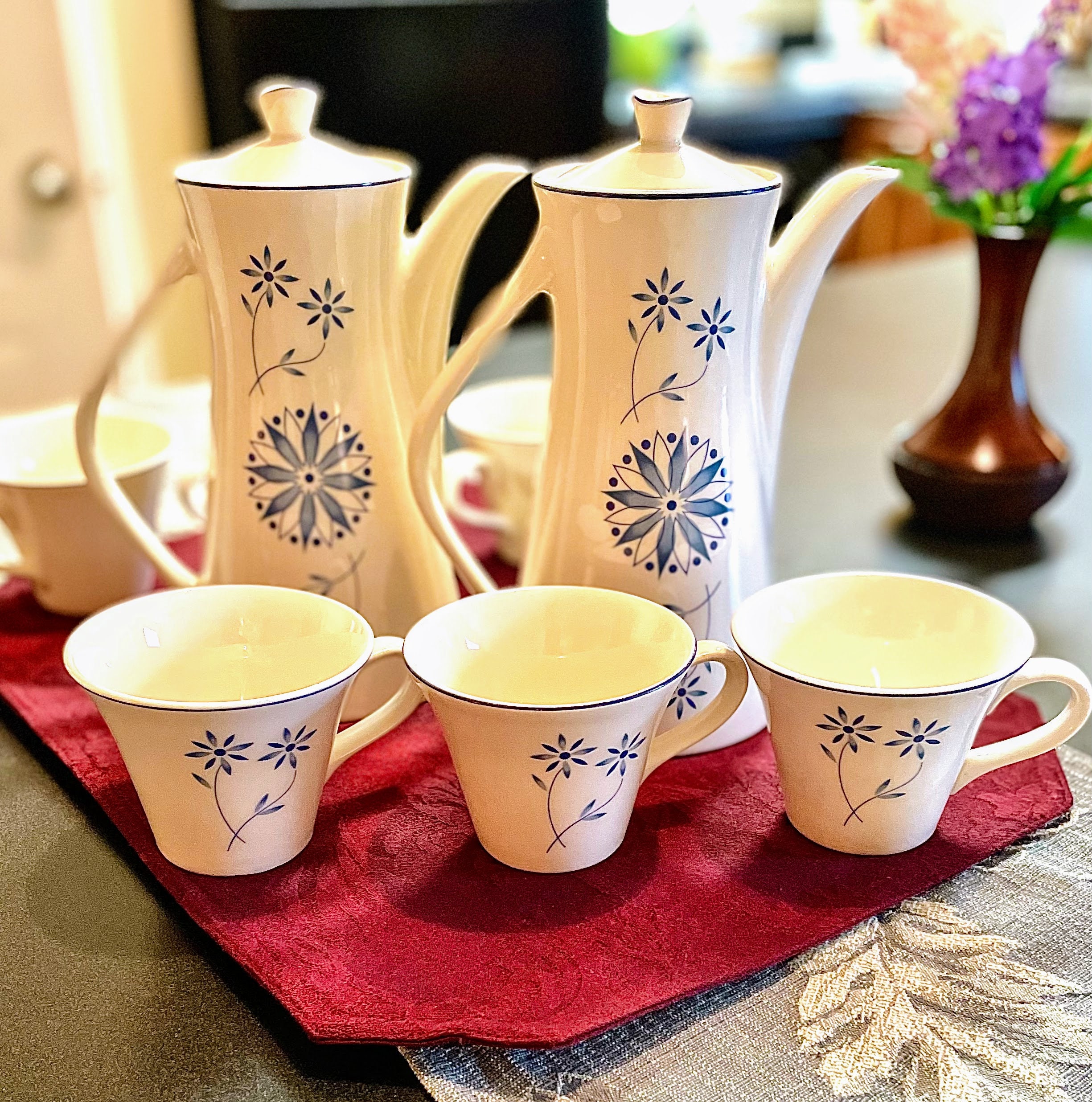 Mid-century COFFEE/TEA SERVICE Beautiful Beverage Set Coffee/tea/cocoa ...