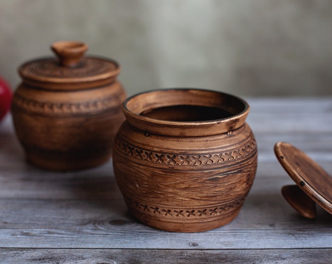 Clay Pot With Lid,stoneware Cookware,ceramic Pot for Soup,sugar Bowl ...