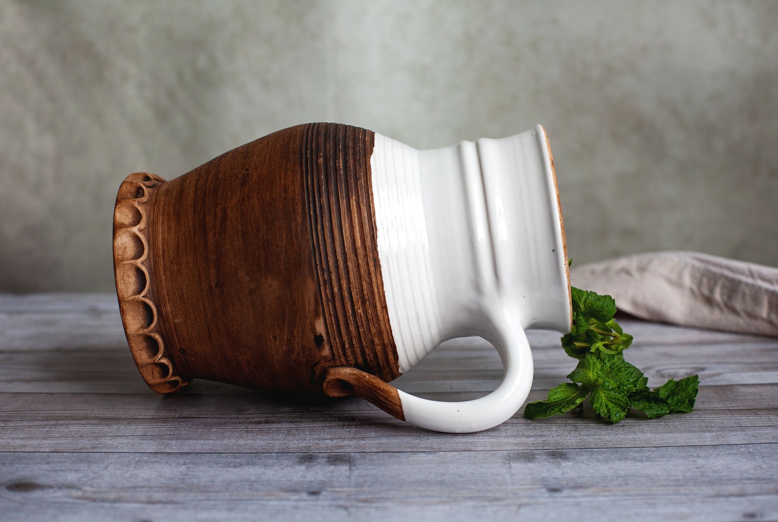 Ceramic Water Pitcher Stoneware Rustic Serving Beer Pitcher | Etsy