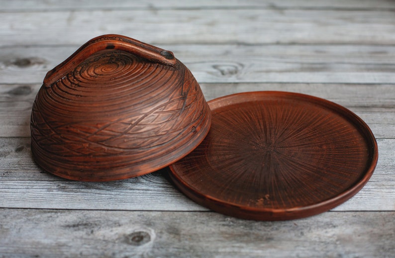 Round Butter Dish With Lid, Ceramic Cheese Keeper, Handmade Lidded ...