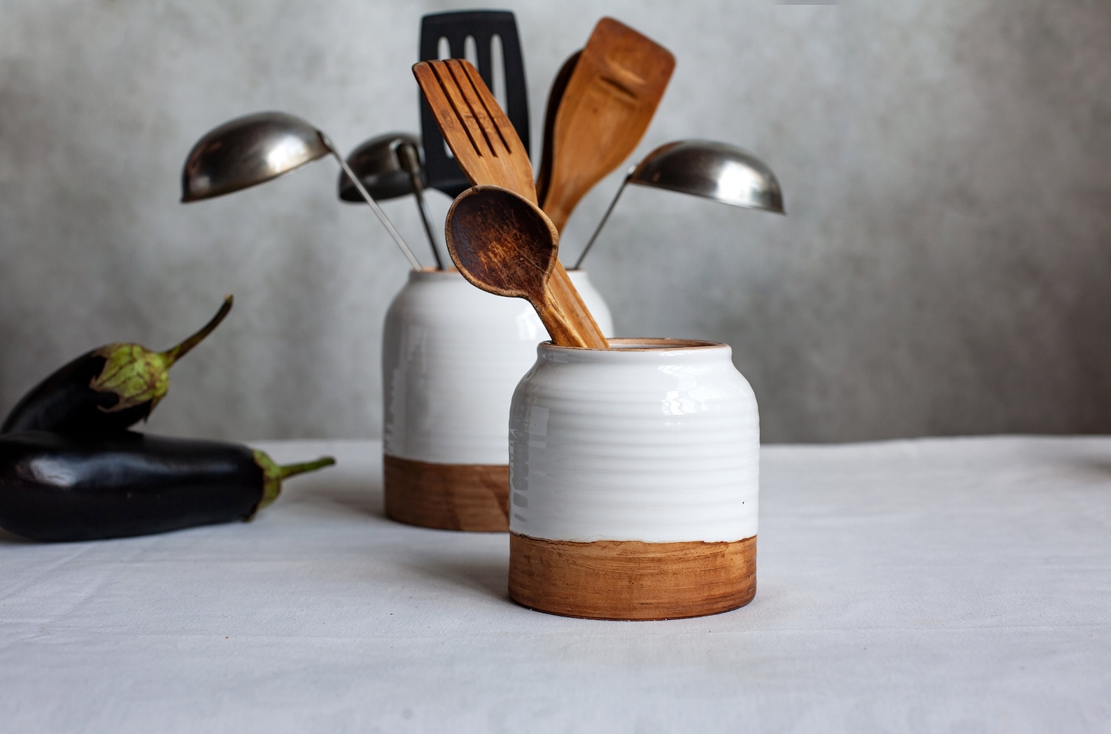 Ceramic Utensil Holder Pottery Utensil Holderpottery | Etsy