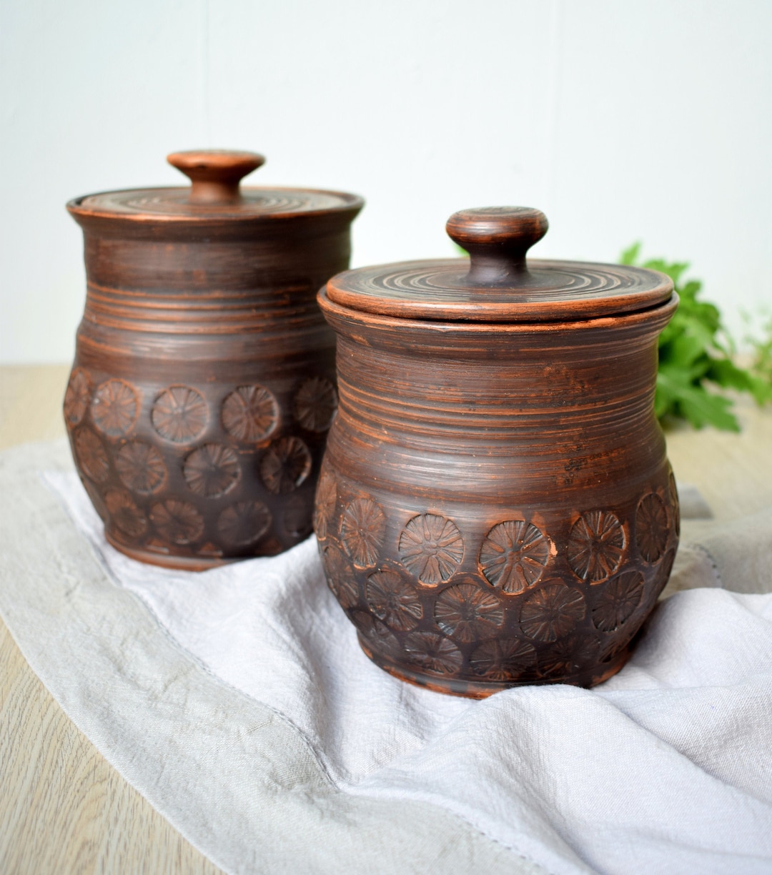Big Storage Canister With Lid,handmade Pottery Container,rustic ...